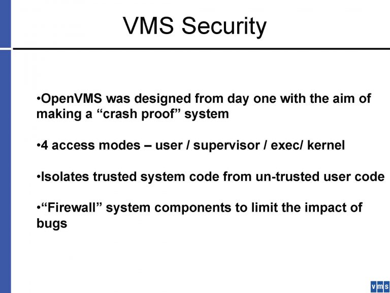 Spécifications – VMSgenerations