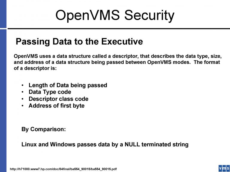 Spécifications – VMSgenerations