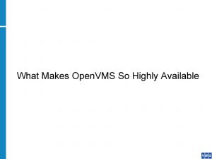 Spécifications – VMSgenerations